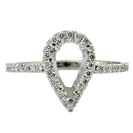 18K White Gold Multi Stone Setting : 0.24 cttw Diamonds